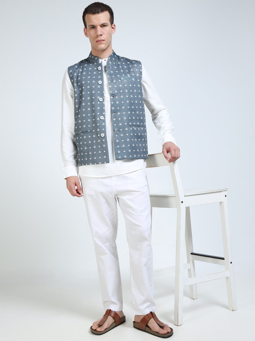 Buy Men’s Printed Modi Coat Online – Stone Ikat Jacket – Ecoline ...