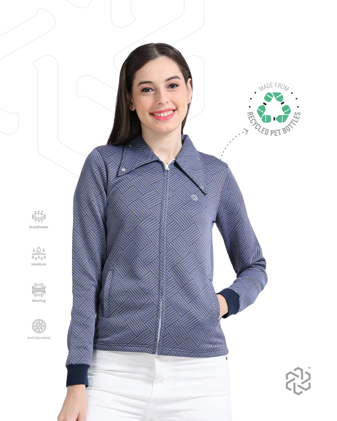 Women's rPET High Neck Quilted Jacket – Ecoline Clothing : India's 1st ...